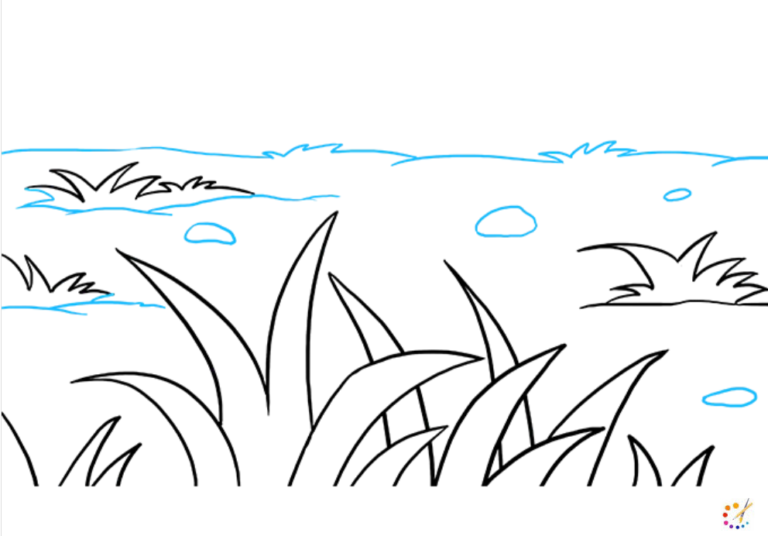 How to Draw Grass Step By Step – For Kids & Beginners