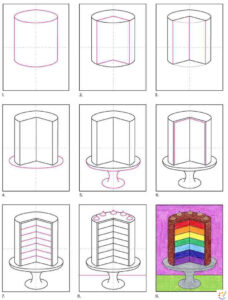 How to draw a Cake Step by Step – For Kids & Beginners