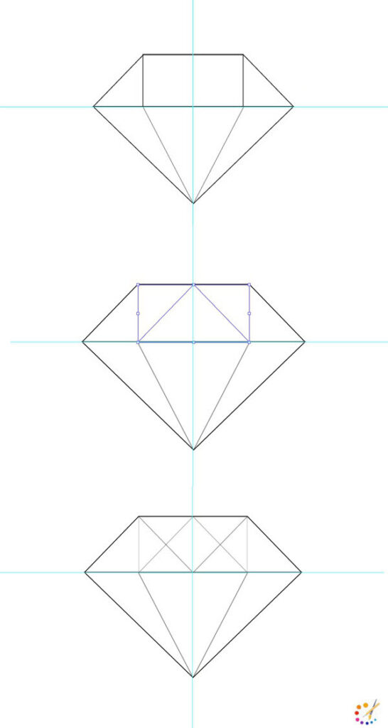 How to Draw a Diamond Step by Step - For Kids & Beginners