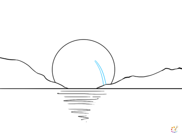 How to draw a Sunset Step By Step – For Kids & Beginners