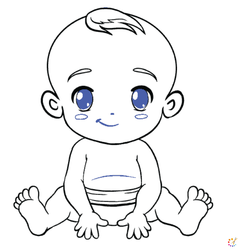 .How to draw a baby Step By Step – For Kids & Beginners