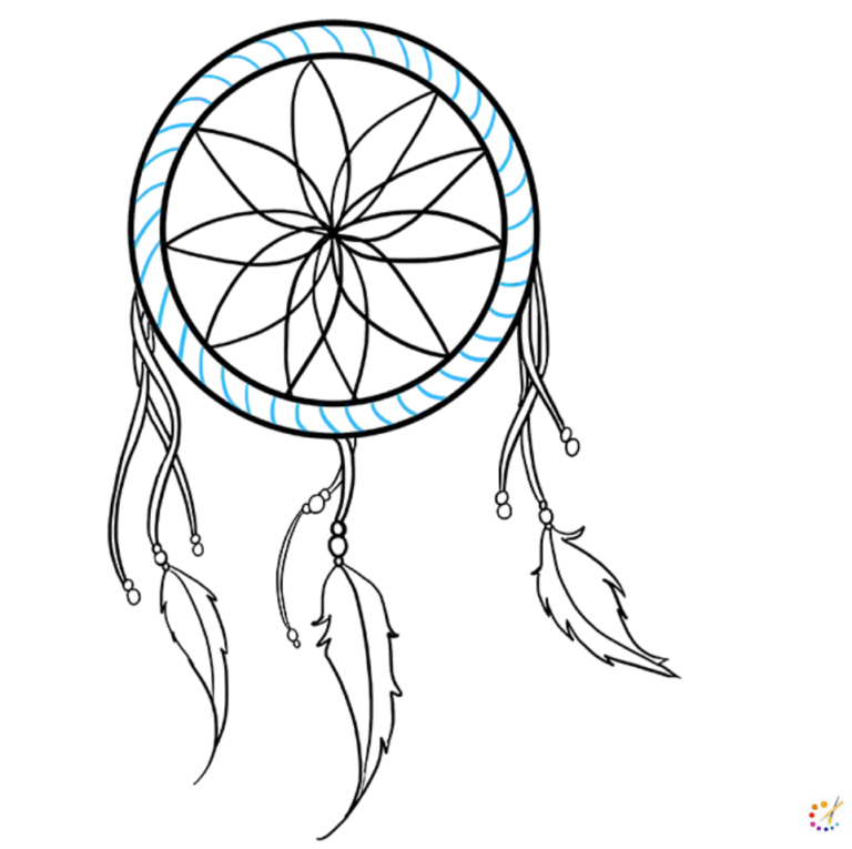 How to Draw a Dream Catcher Step By Step For Kids & Beginners