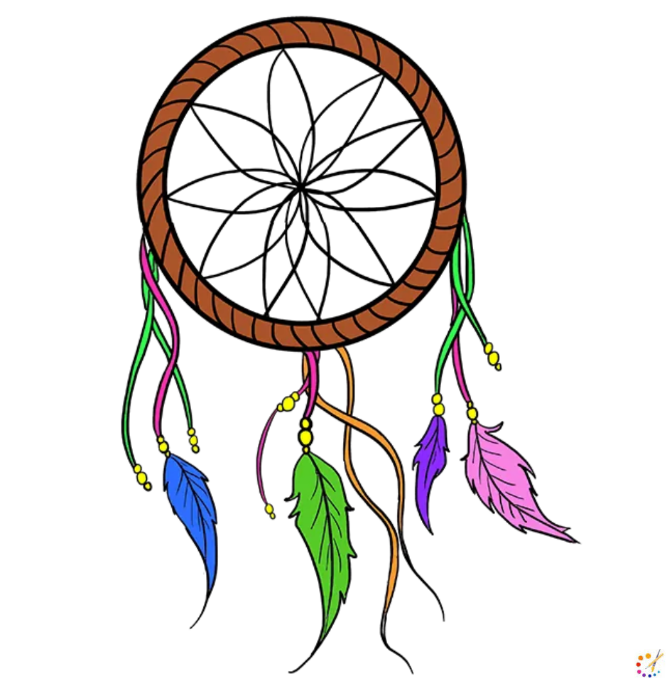 How to Draw a Dream Catcher Step By Step For Kids & Beginners
