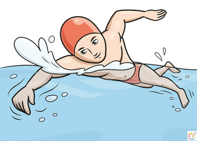 How to Draw a Swimmer Step By Step – For Kids & Beginners