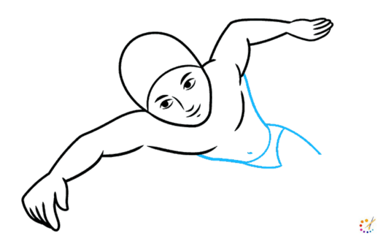 How to Draw a Swimmer Step By Step – For Kids & Beginners