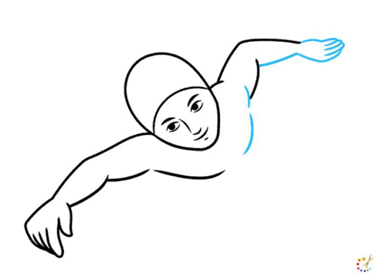 How to Draw a Swimmer Step By Step – For Kids & Beginners