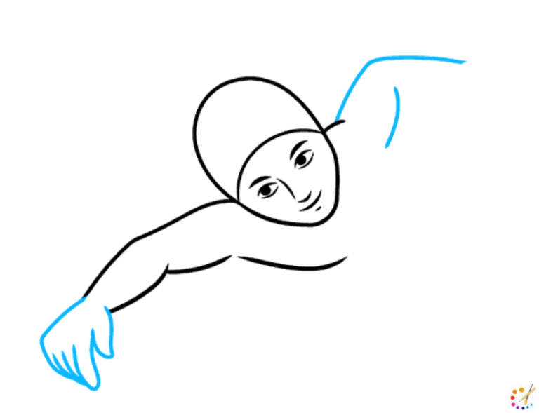 How to Draw a Swimmer Step By Step – For Kids & Beginners