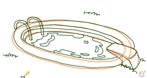 How to Draw a Swimming pool Step By Step – For Beginners