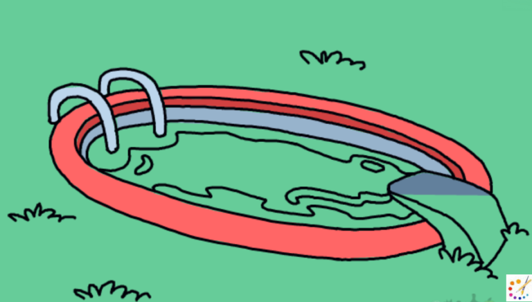 How to Draw a Swimming pool Step By Step – For Beginners