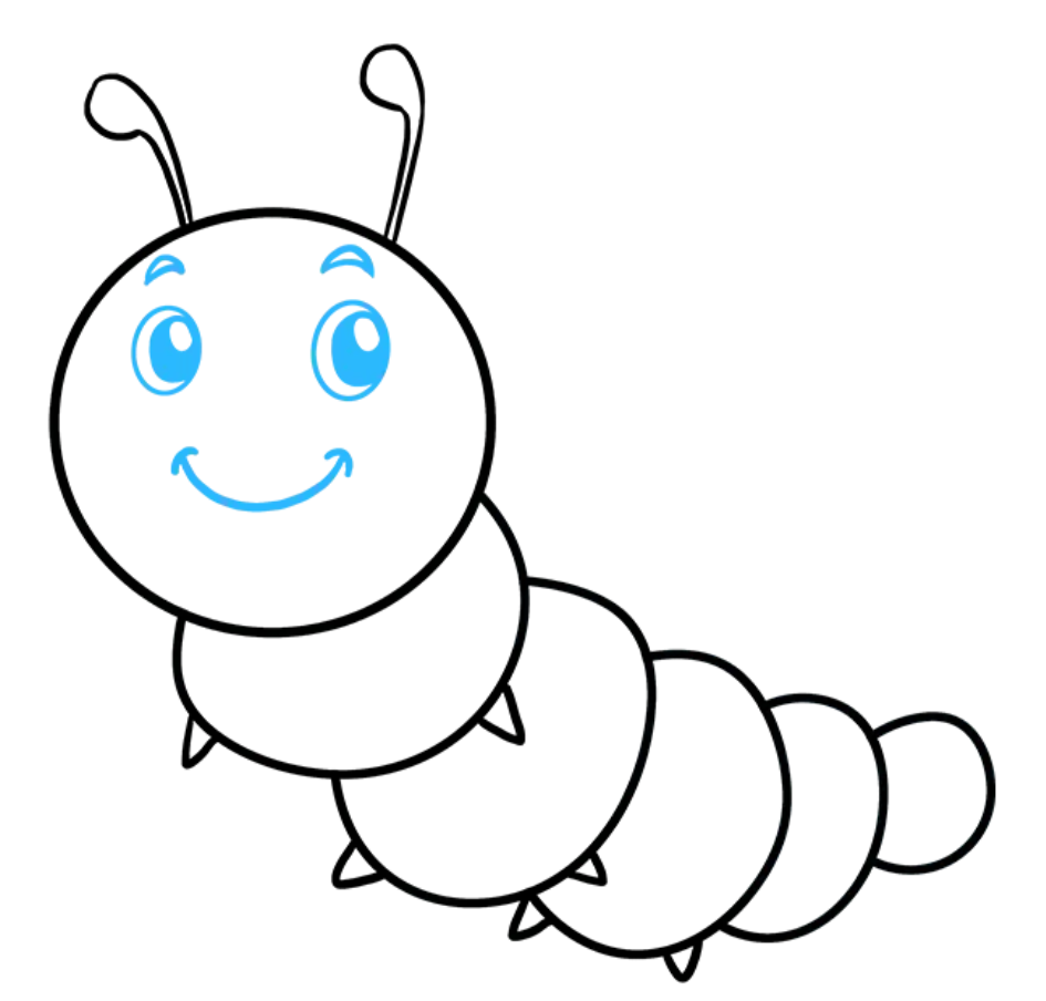 How to draw a caterpillar Step By Step – For Kids & Beginners