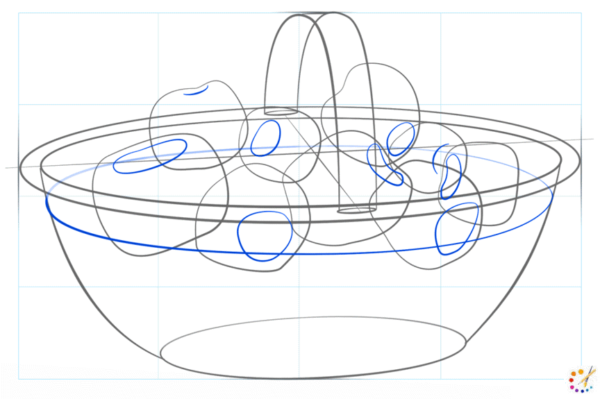 How to draw a fruit basket Step by Step – For Kids & Beginners