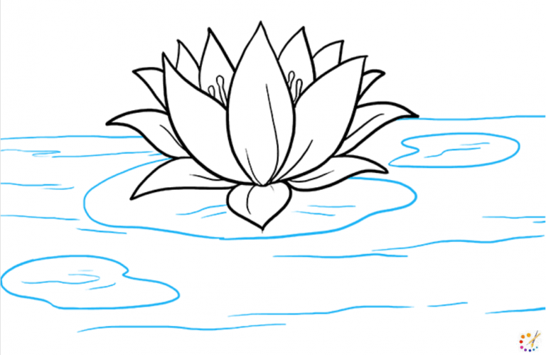 How to Draw a lotus Step By Step – For Kids & Beginners