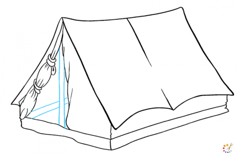 How to Draw a Tent Step By Step – For Kids & Beginners