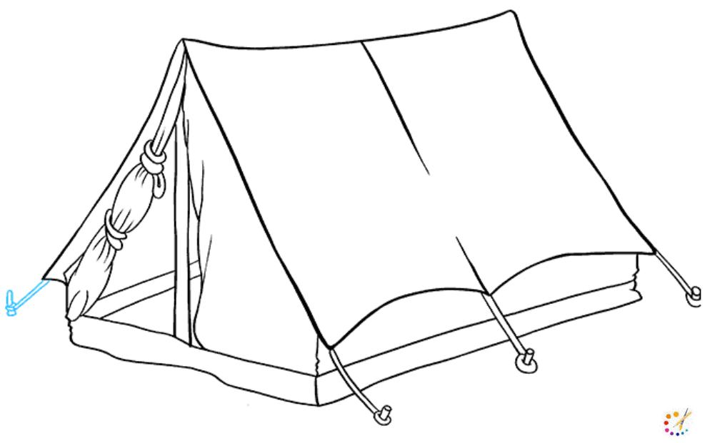 How to Draw a Tent Step By Step – For Kids & Beginners