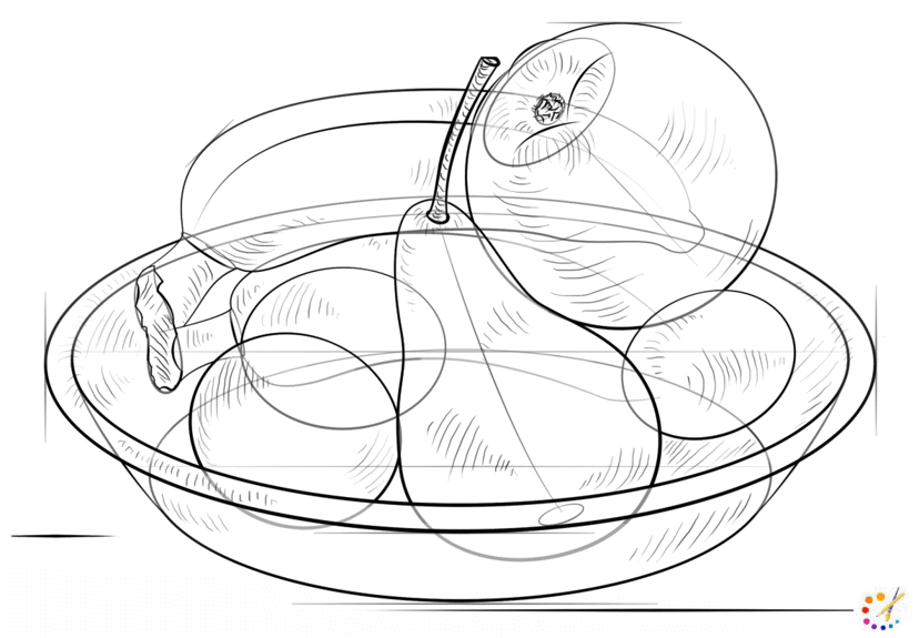 How to draw a fruit basket Step by Step – For Kids & Beginners