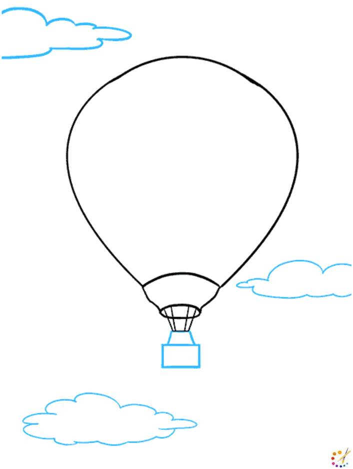 How to Draw hot-air balloon Step By Step – For Kids & Beginners