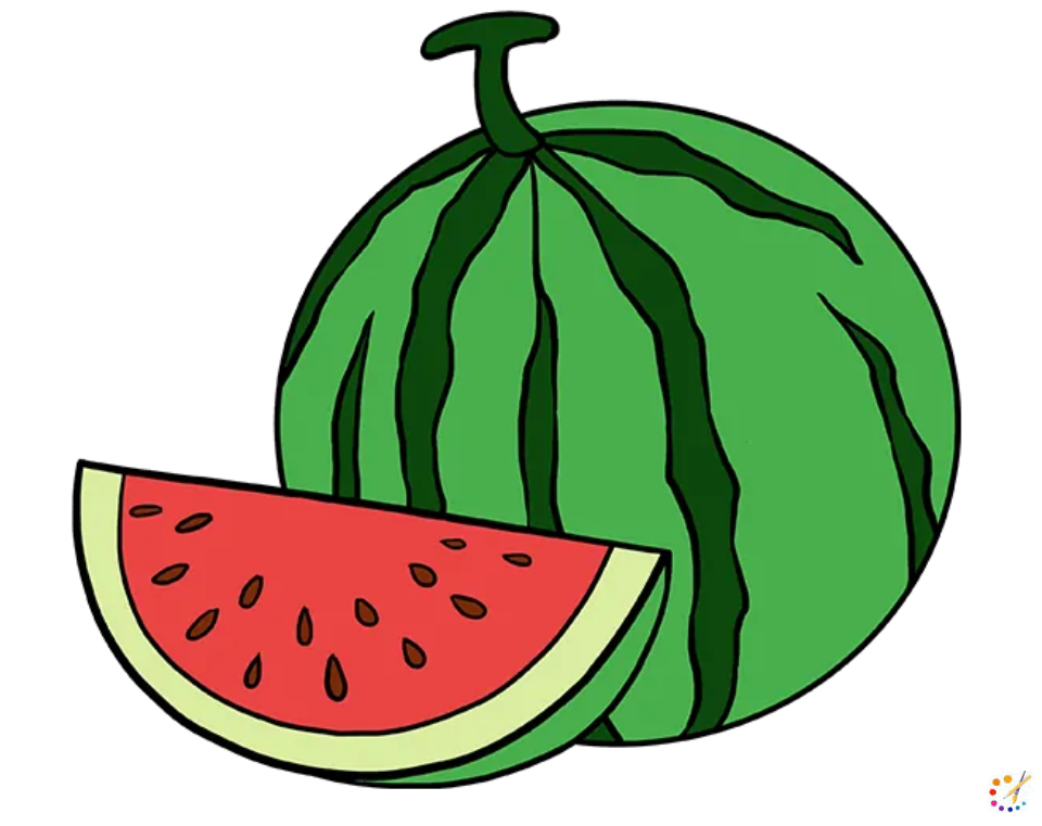 How to draw a Watermelon Step By Step – For Kids & Beginners - How to ...