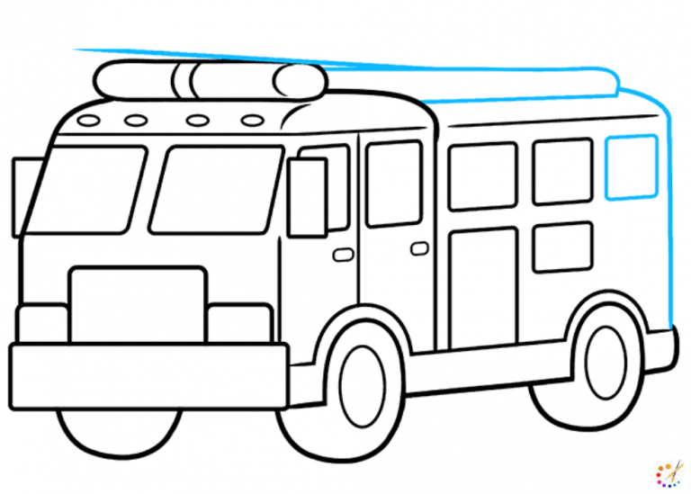 How to Draw a Firetruck Step By Step – For Kids & Beginners