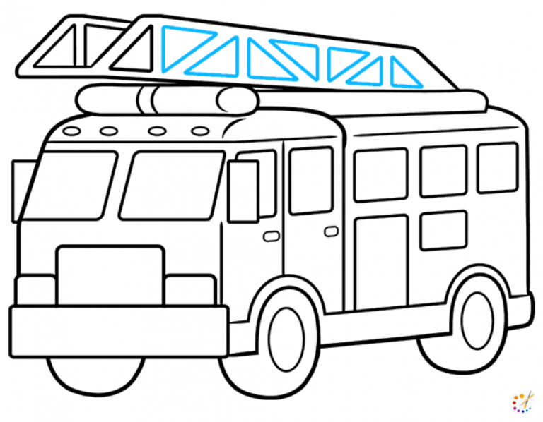 How to Draw a Firetruck Step By Step – For Kids & Beginners