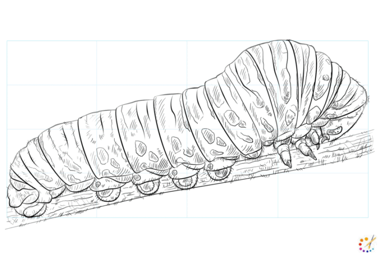 How to draw a caterpillar Step By Step – For Kids & Beginners