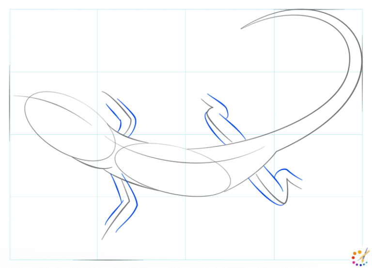 How to draw a Lizard Step By Step – For Kids & Beginners