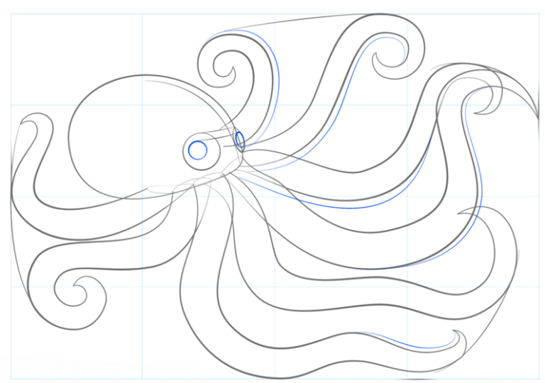 How to draw an Octopus Step By Step – For Kids & Beginners