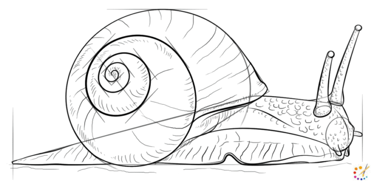 How to Draw a Snail Step By Step – For Kids & Beginners