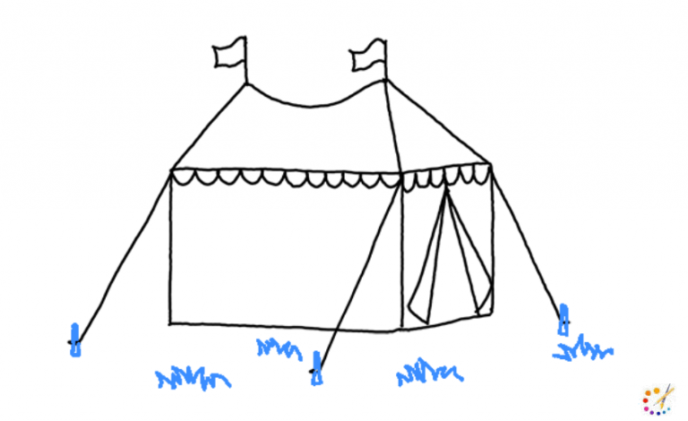 How to Draw a Tent Step By Step – For Kids & Beginners