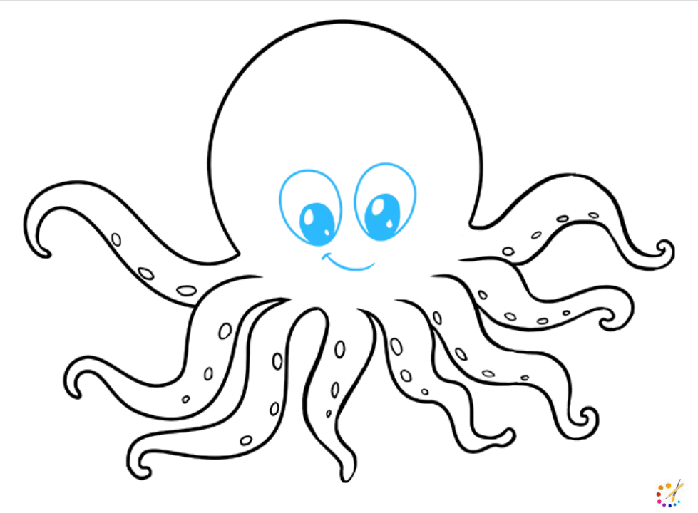How to draw an Octopus Step By Step – For Kids & Beginners
