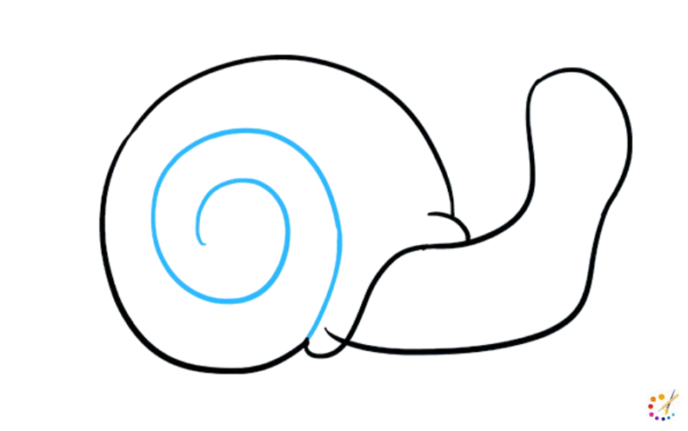 How to Draw a Snail Step By Step – For Kids & Beginners