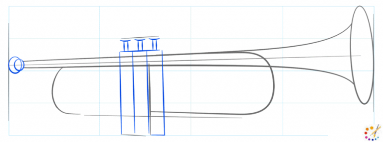 How to Draw a trumpet Step By Step – For Kids & Beginners