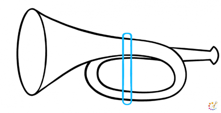 How to Draw a trumpet Step By Step – For Kids & Beginners