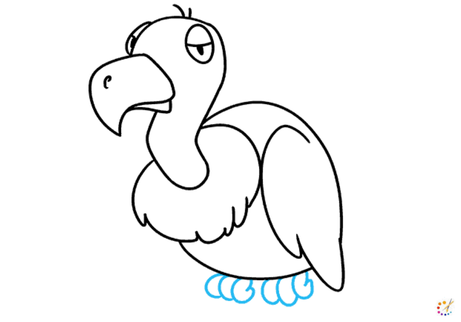 How to Draw Vulture Step By Step – For Kids & Beginners