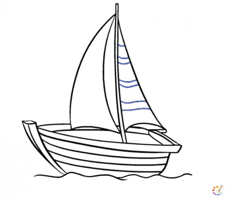How to Draw a boat Step By Step – For Kids & Beginners