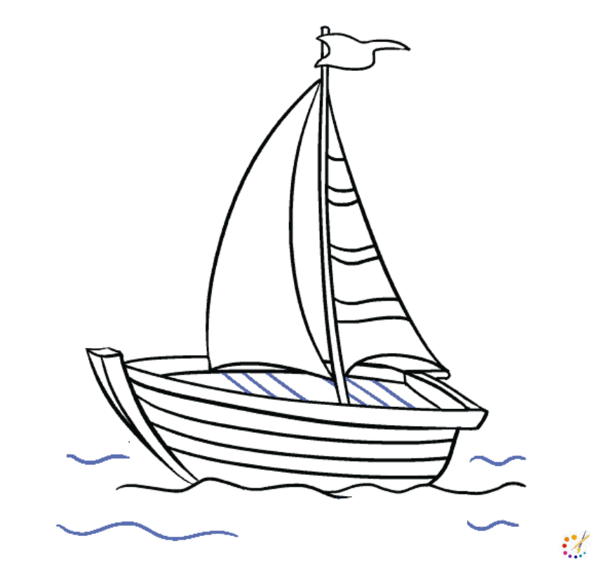 How to Draw a boat Step By Step – For Kids & Beginners