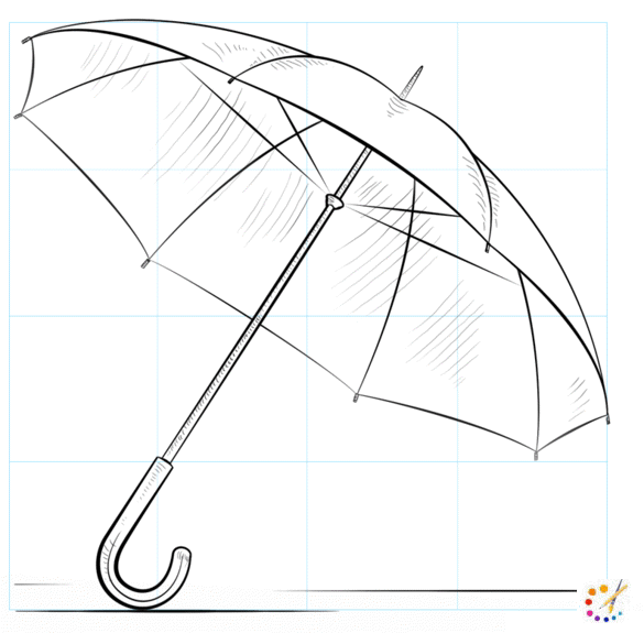 How to Draw an umbrella Step By Step – For Kids & Beginners