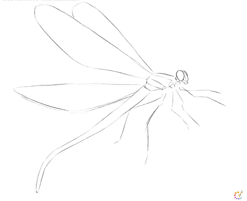 How to draw a Dragonfly Step By Step – For Kids & Beginners