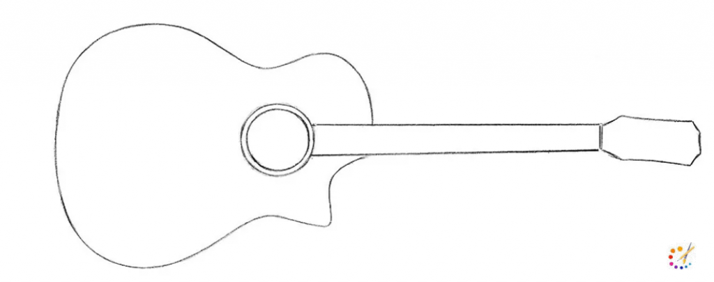 How to draw a guitar Step by Step – For Kids & Beginners