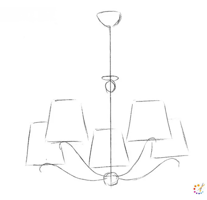How to draw a chandelier Step By Step – For Kids & Beginners