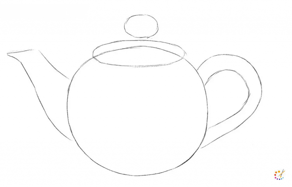 How to Draw Teapot Step By Step – For Kids & Beginners
