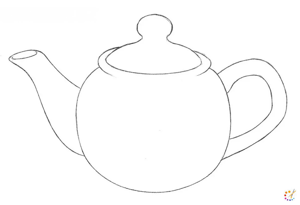 How to Draw Teapot Step By Step – For Kids & Beginners