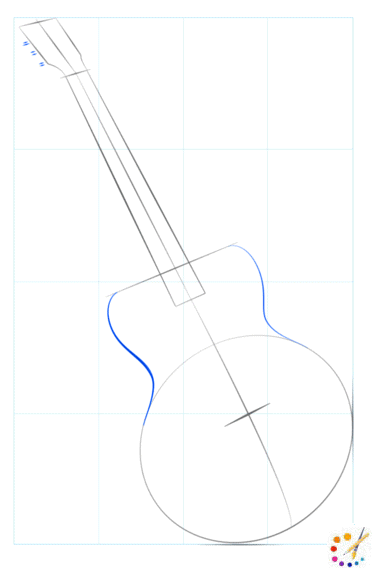 How to draw a guitar Step by Step – For Kids & Beginners