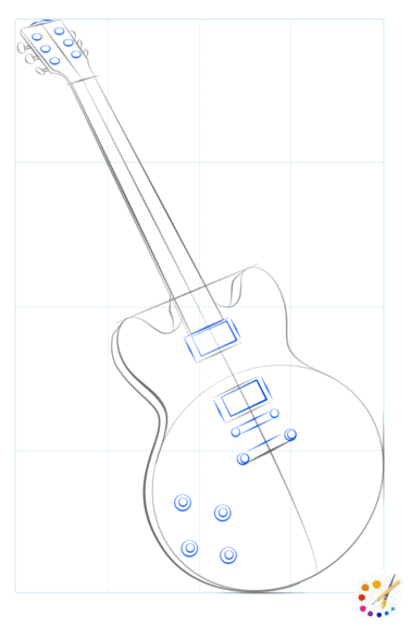 How to draw a guitar Step by Step – For Kids & Beginners