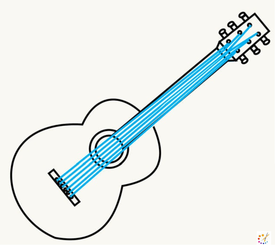 How to draw a guitar Step by Step – For Kids & Beginners