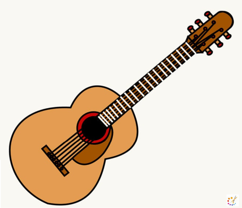 How to draw a guitar Step by Step – For Kids & Beginners
