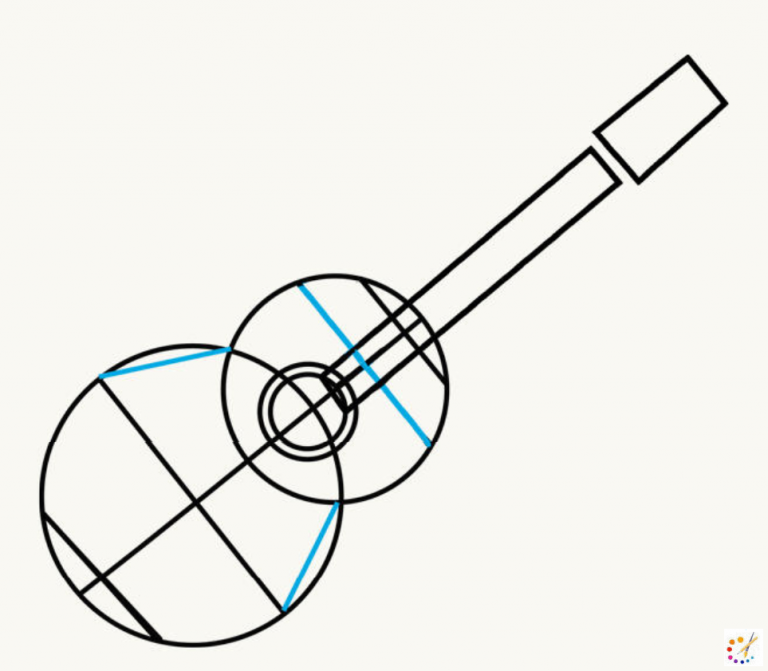 How to draw a guitar Step by Step – For Kids & Beginners