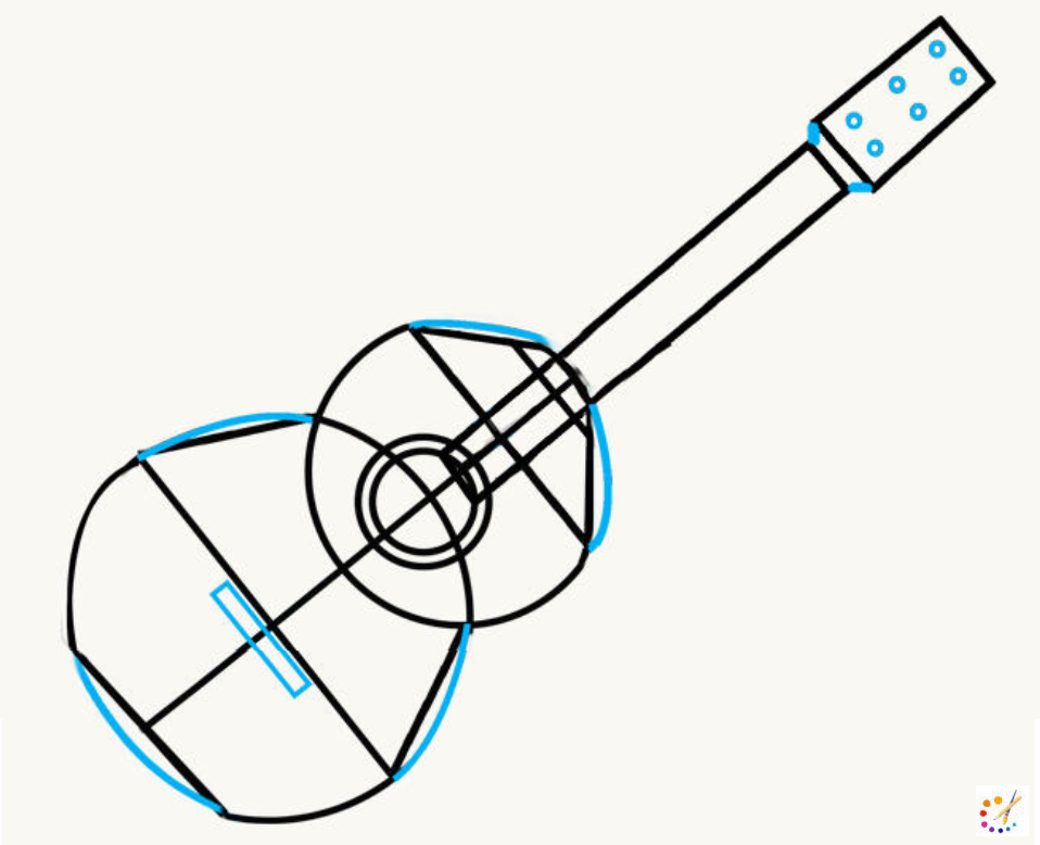 How to draw a guitar Step by Step – For Kids & Beginners