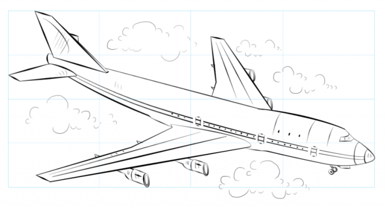 How to Draw Airplane Step by Step – For Kids & Beginners