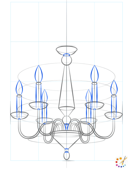 How to draw a chandelier Step By Step – For Kids & Beginners