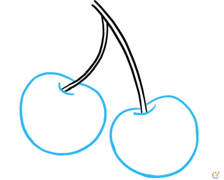 How to draw Cherries Step by Step – For Kids & Beginners